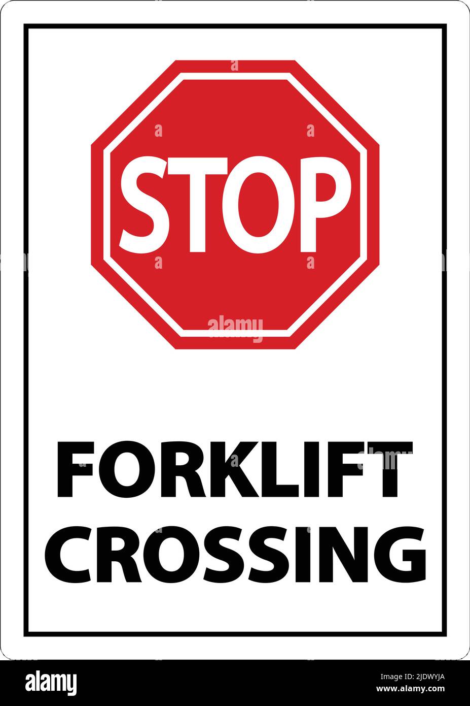 2-Way Stop Forklift Crossing Sign On White Background Stock Vector ...