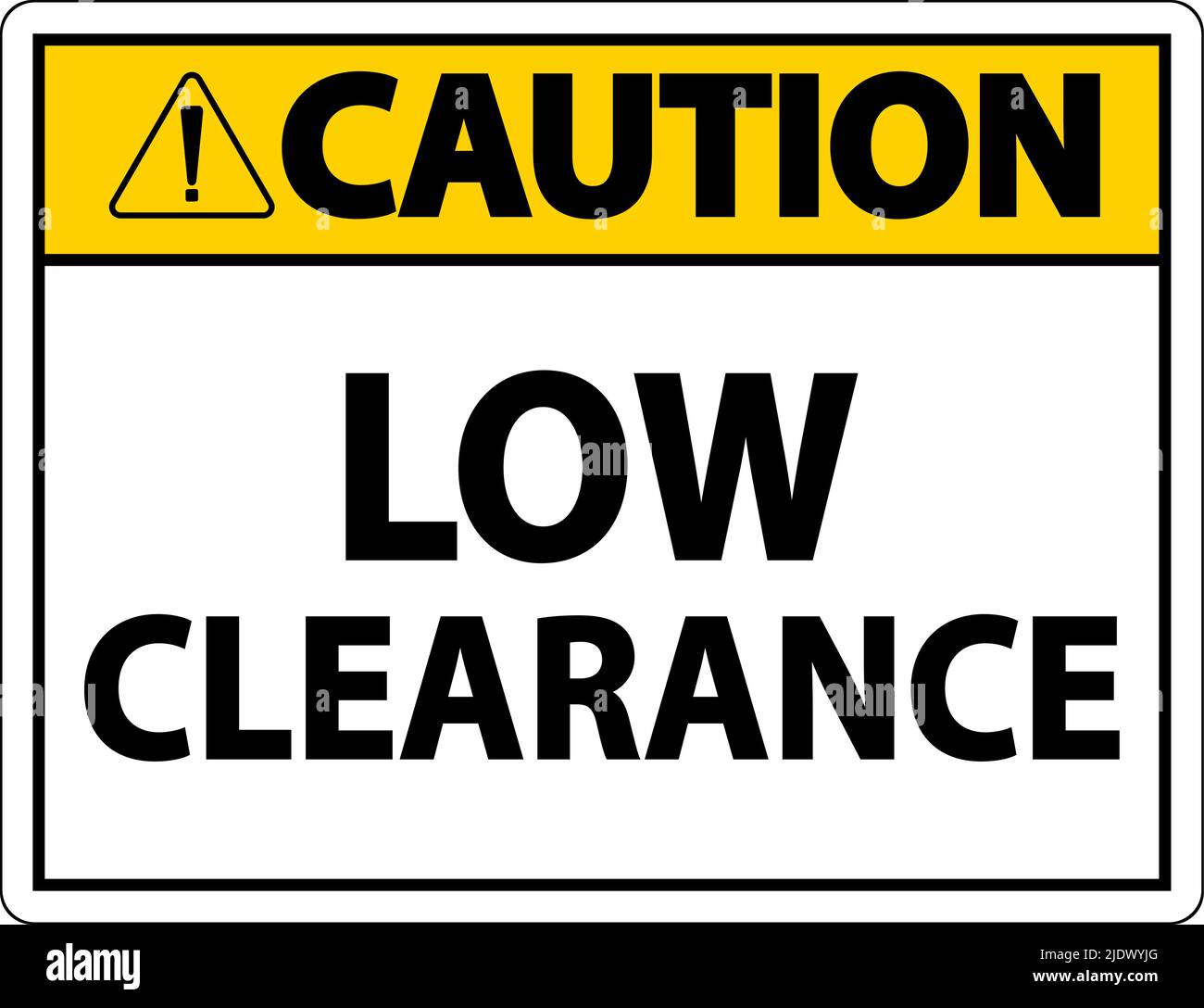 Caution Low Clearance Sign On White Background Stock Vector Image & Art ...