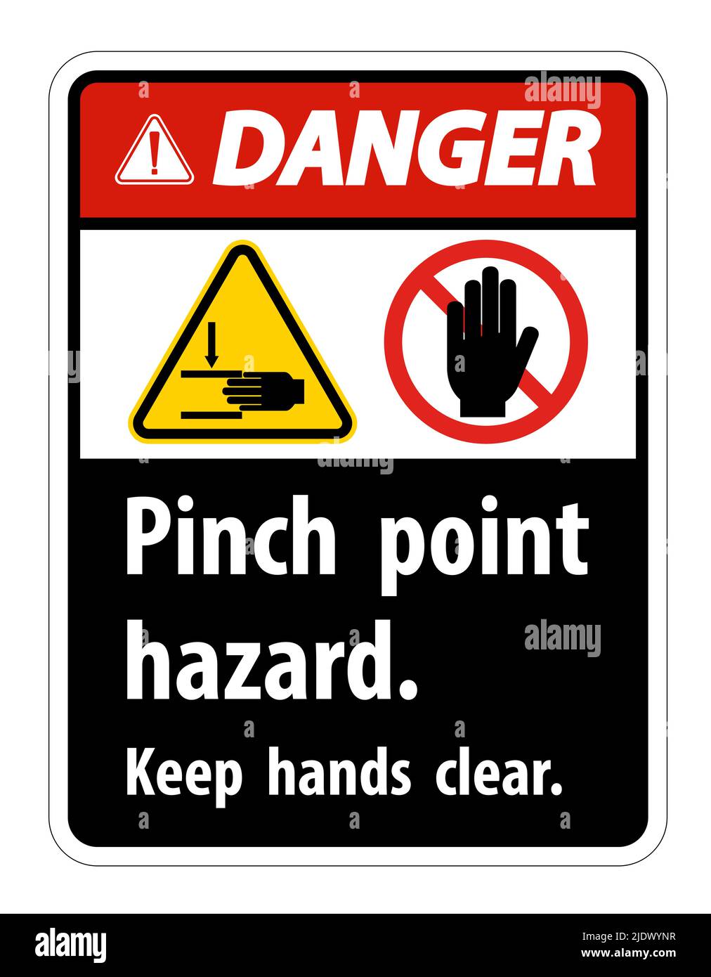 Danger Pinch Point Hazard,Keep Hands Clear Symbol Sign Isolate on White ...