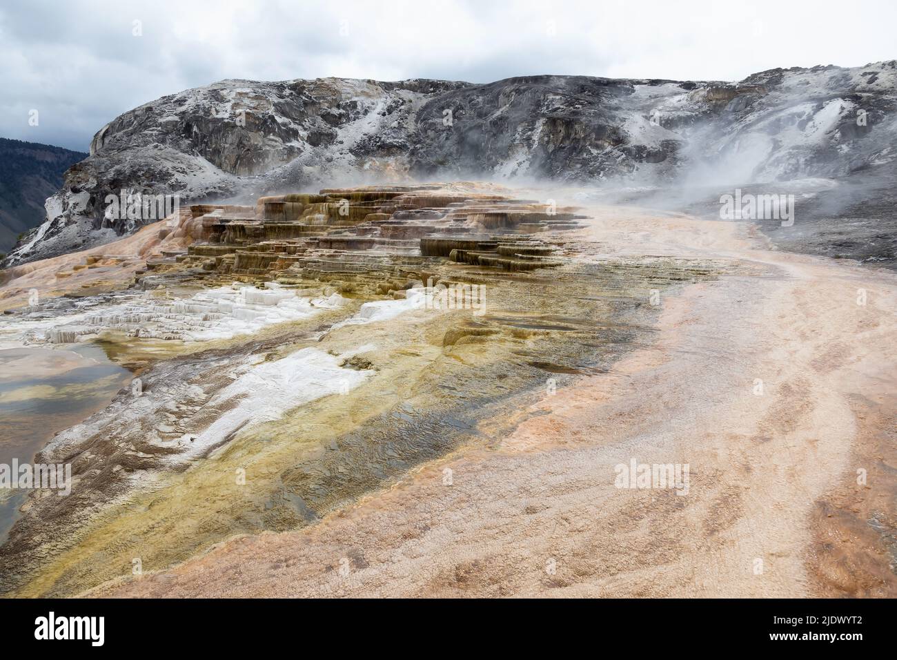 Hot Spring Landscape with colorful ground formation Stock Photo - Alamy