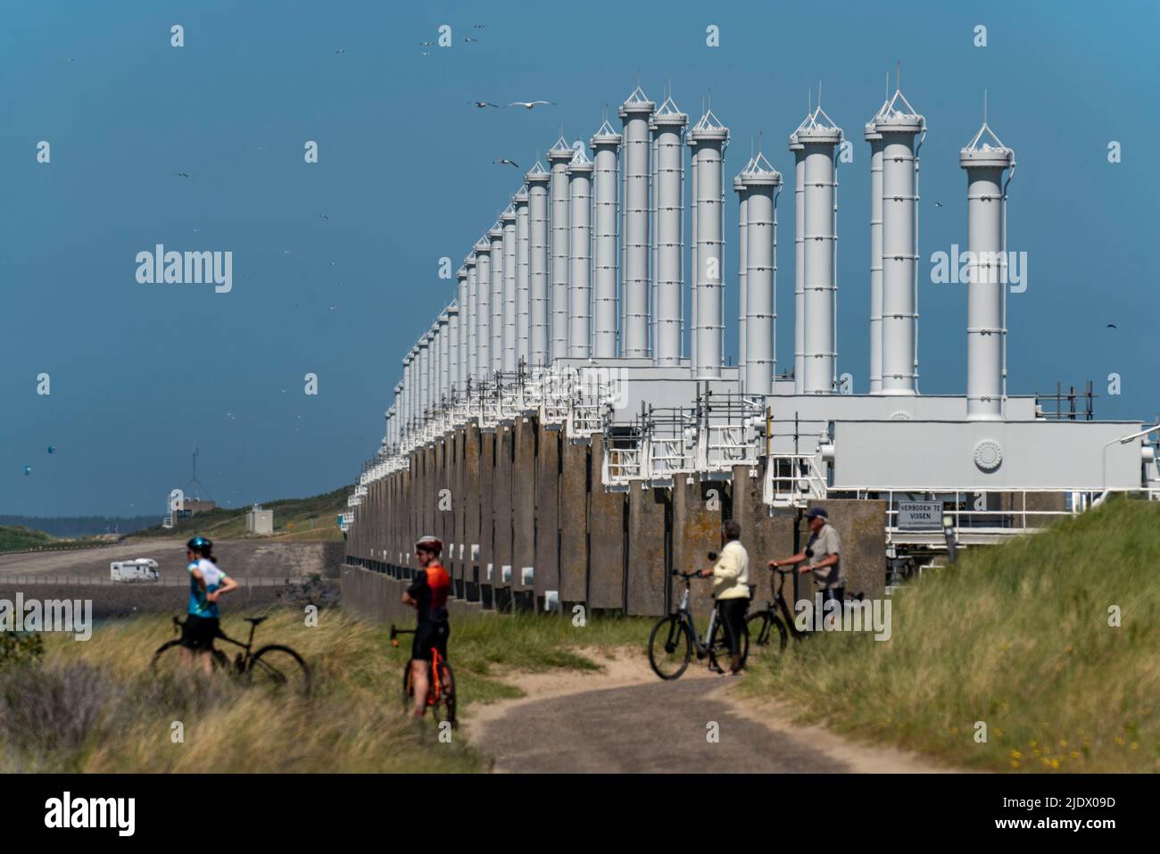 The Delta Works, storm surge barrier, Oosterschelde barrier in the ...