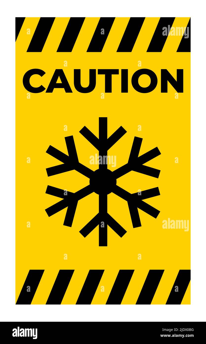 triangle warning sign with snowflake symbol Isolate On White Background ...