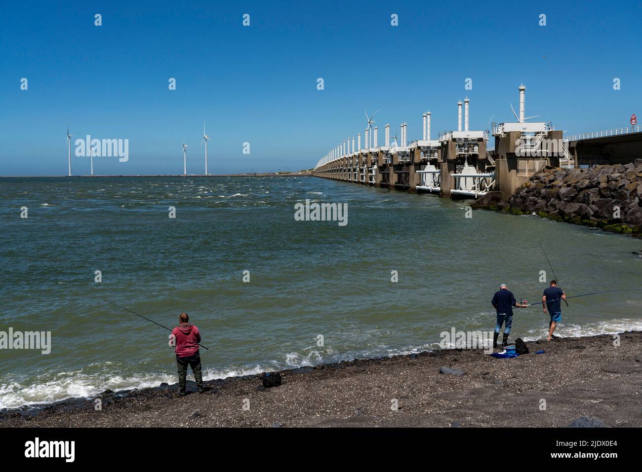 The Delta Works, storm surge barrier, Oosterschelde barrier in the ...