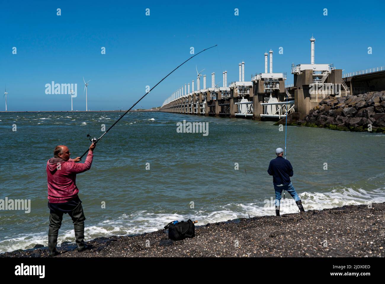 The Delta Works, storm surge barrier, Oosterschelde barrier in the ...