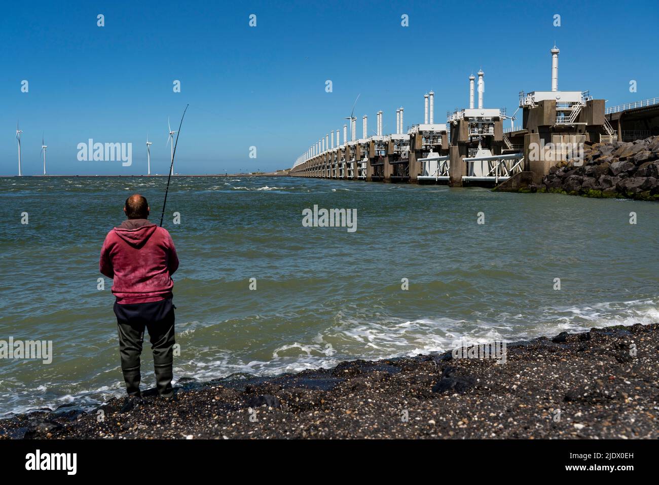 The Delta Works, storm surge barrier, Oosterschelde barrier in the ...