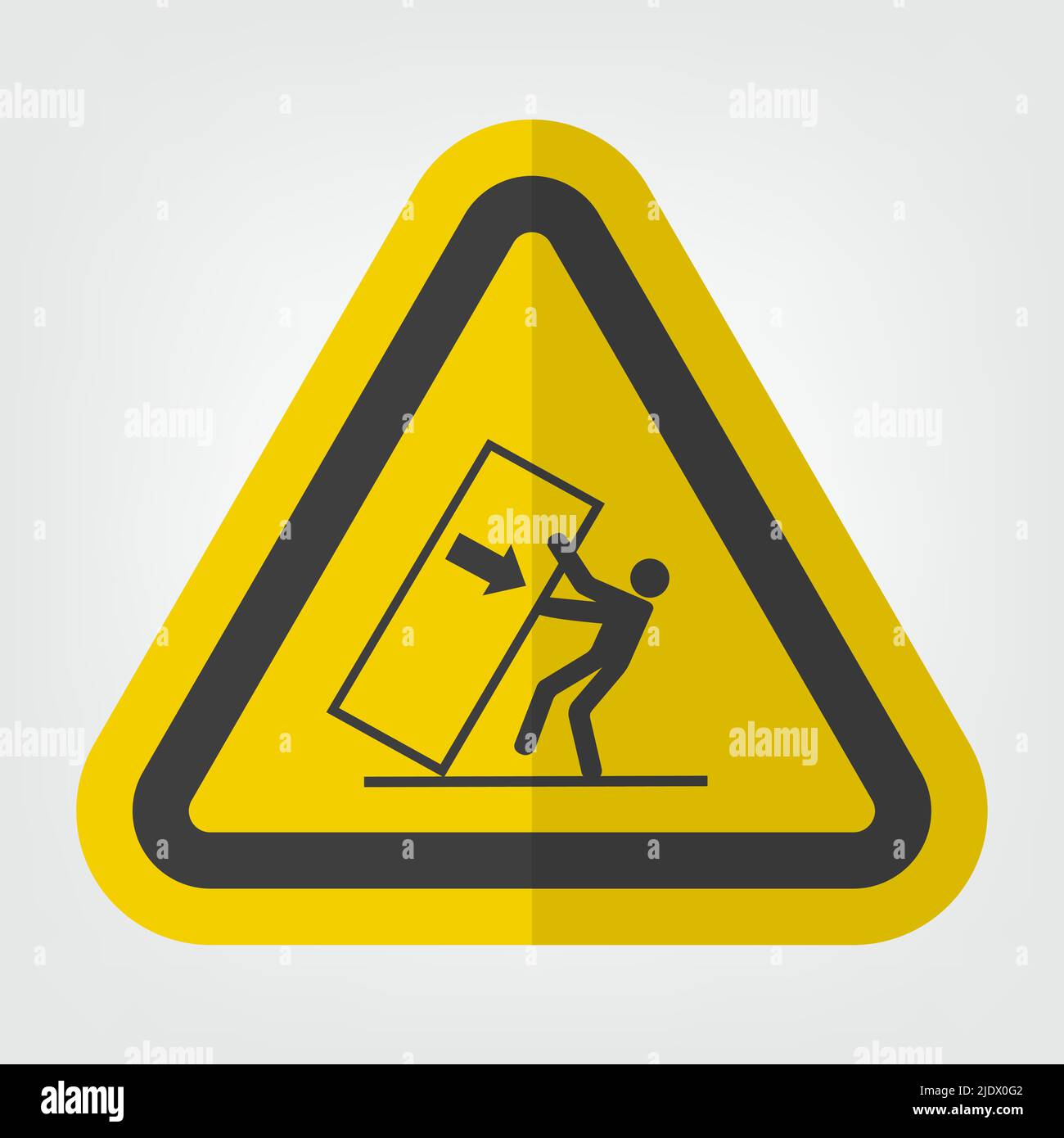 Body Crush Tip over Hazard Symbol Sign Isolate On White Background ...