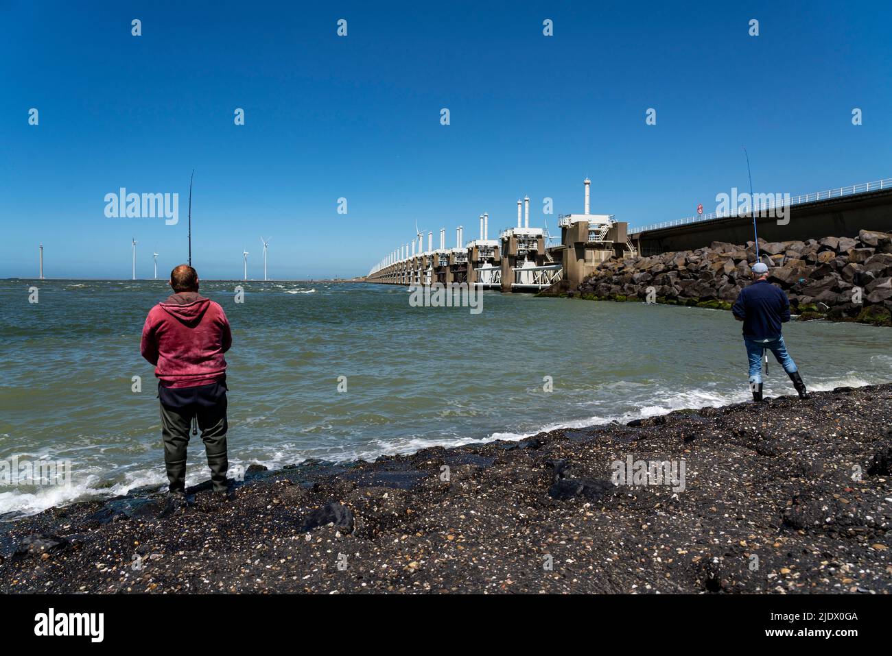 The Delta Works, storm surge barrier, Oosterschelde barrier in the ...