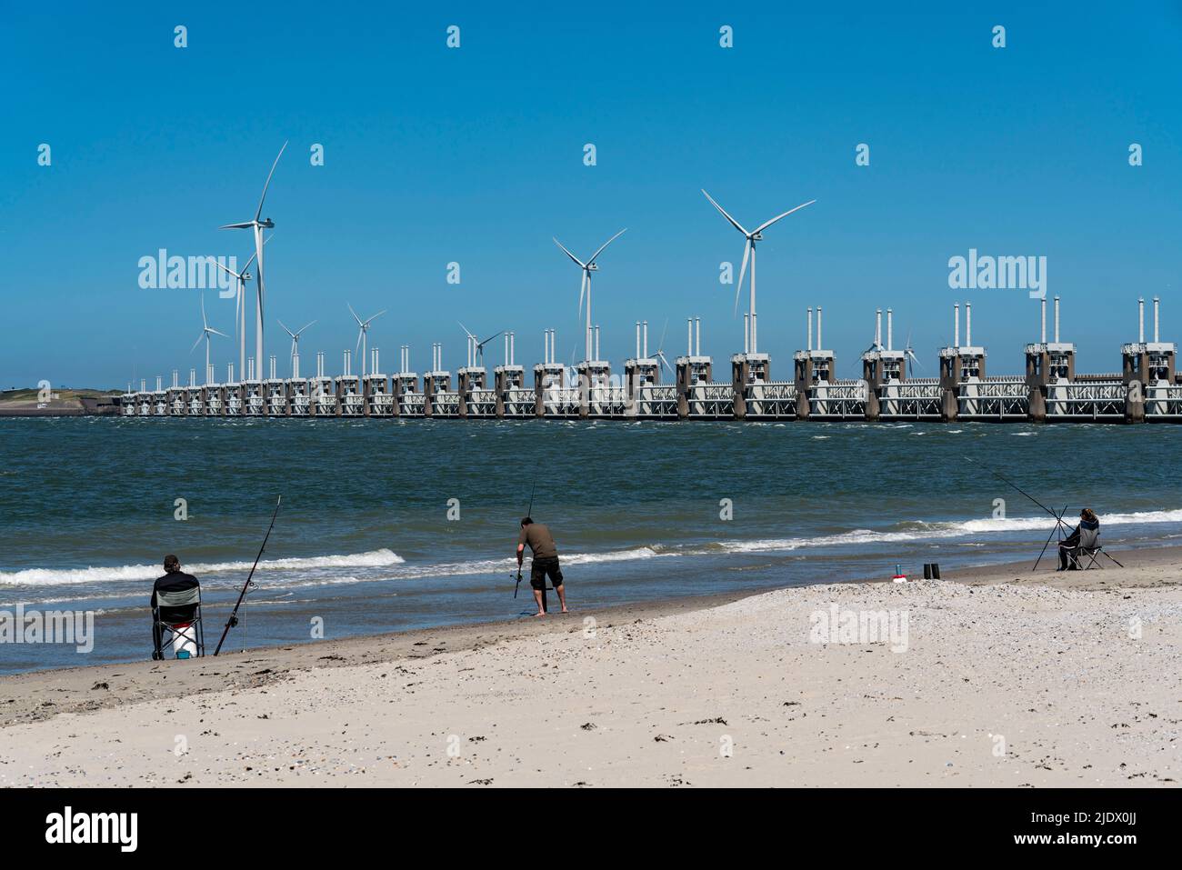 The Delta Works, storm surge barrier, Oosterschelde barrier in the ...