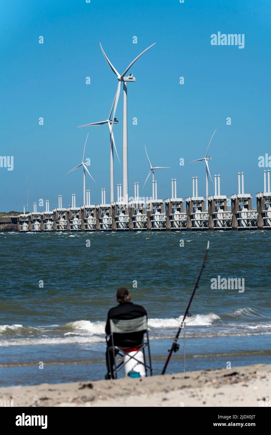 The Delta Works, storm surge barrier, Oosterschelde barrier in the ...