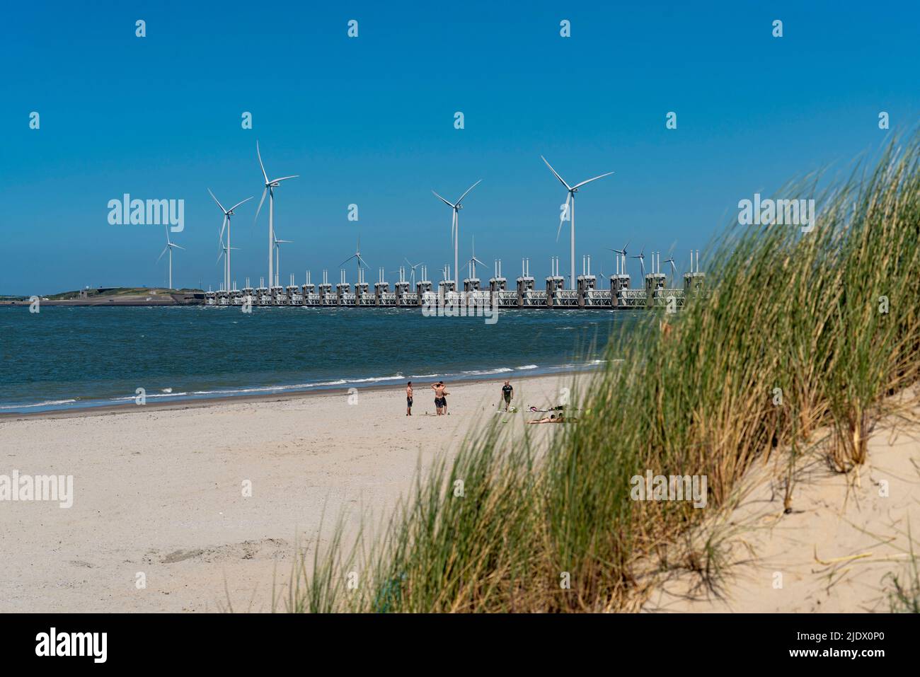 The Delta Works, storm surge barrier, Oosterschelde barrier in the ...