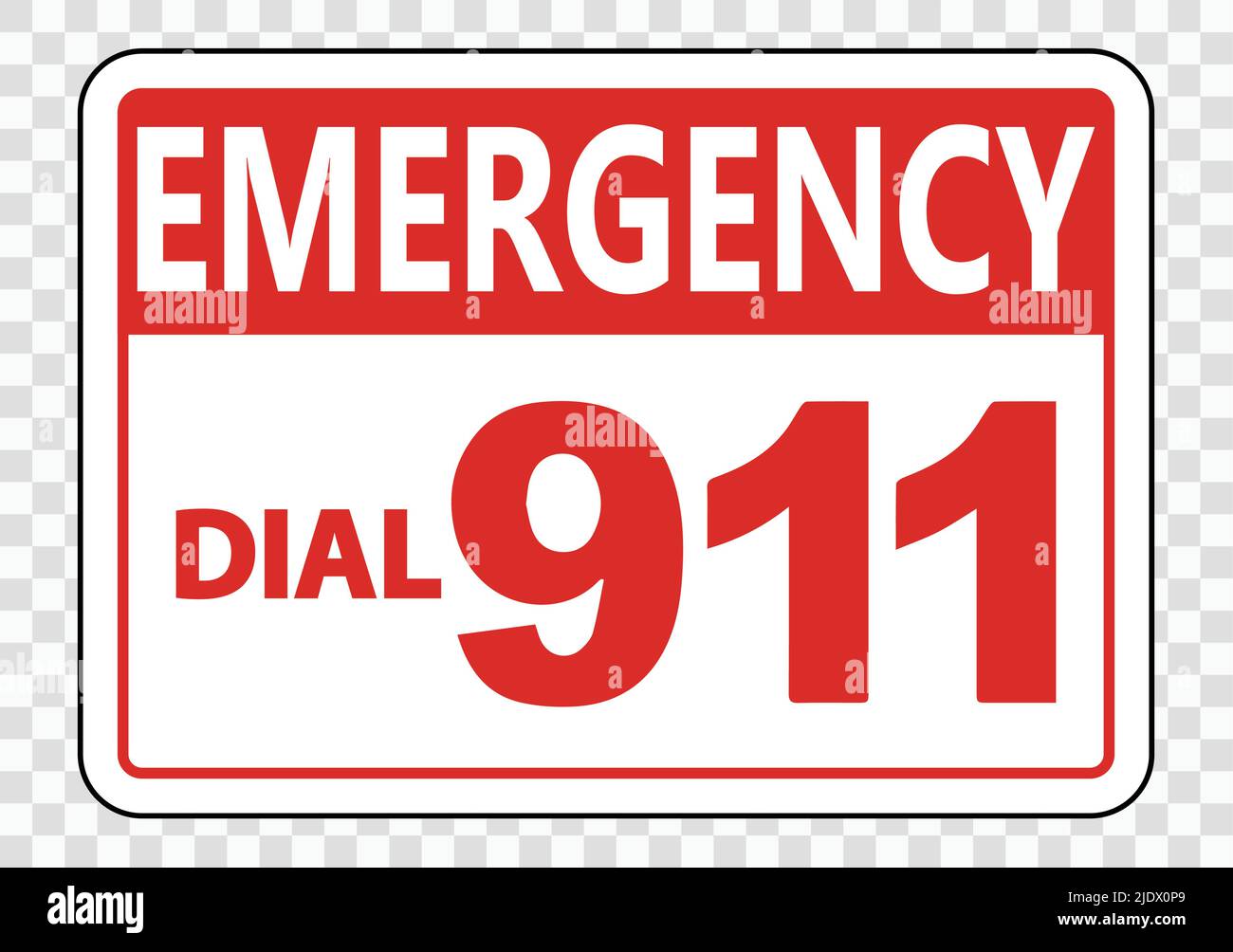 Emergency Call 911 Sign on transparent background,vector illustration ...