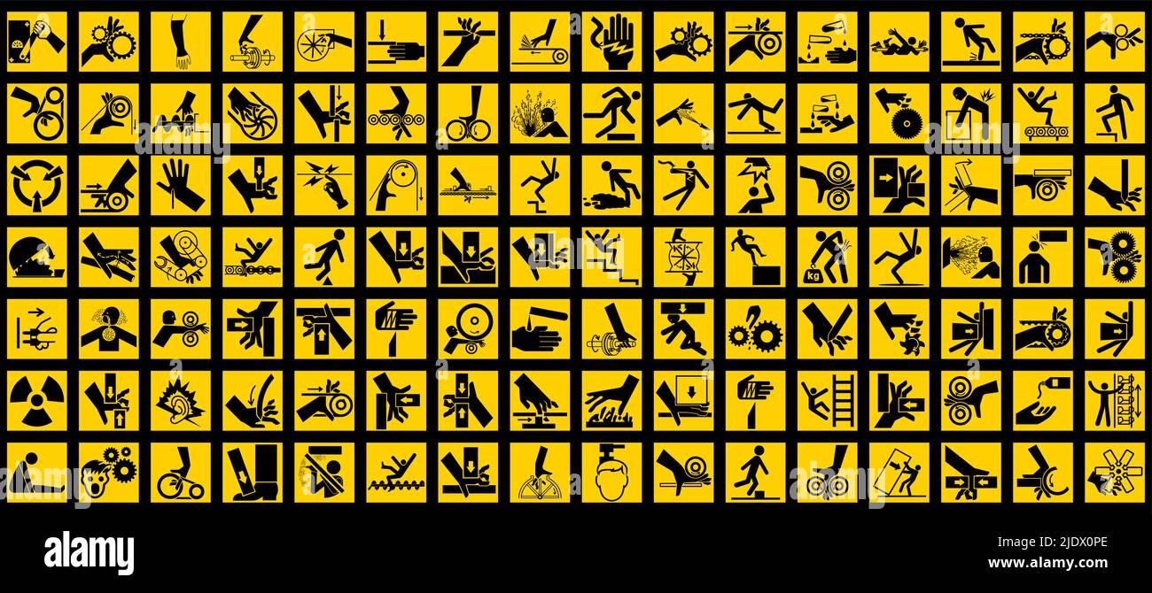 Work hazard warning sign on white background Stock Vector Image & Art ...