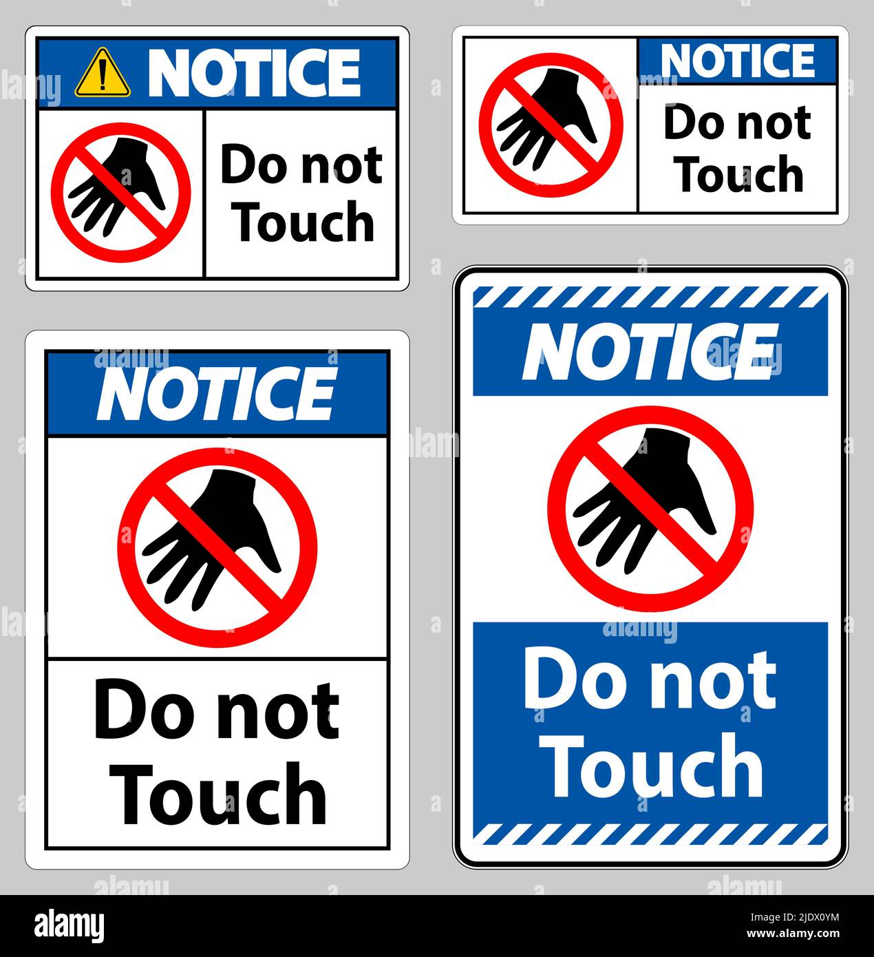 Notice sign do not touch and please do not touch Stock Vector Image ...
