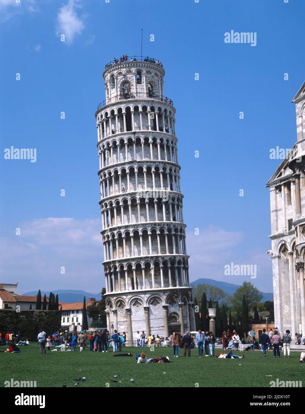 Italy, Pisa, Piazza Del Duomo, The Leaning Tower of Pisa Stock Photo ...