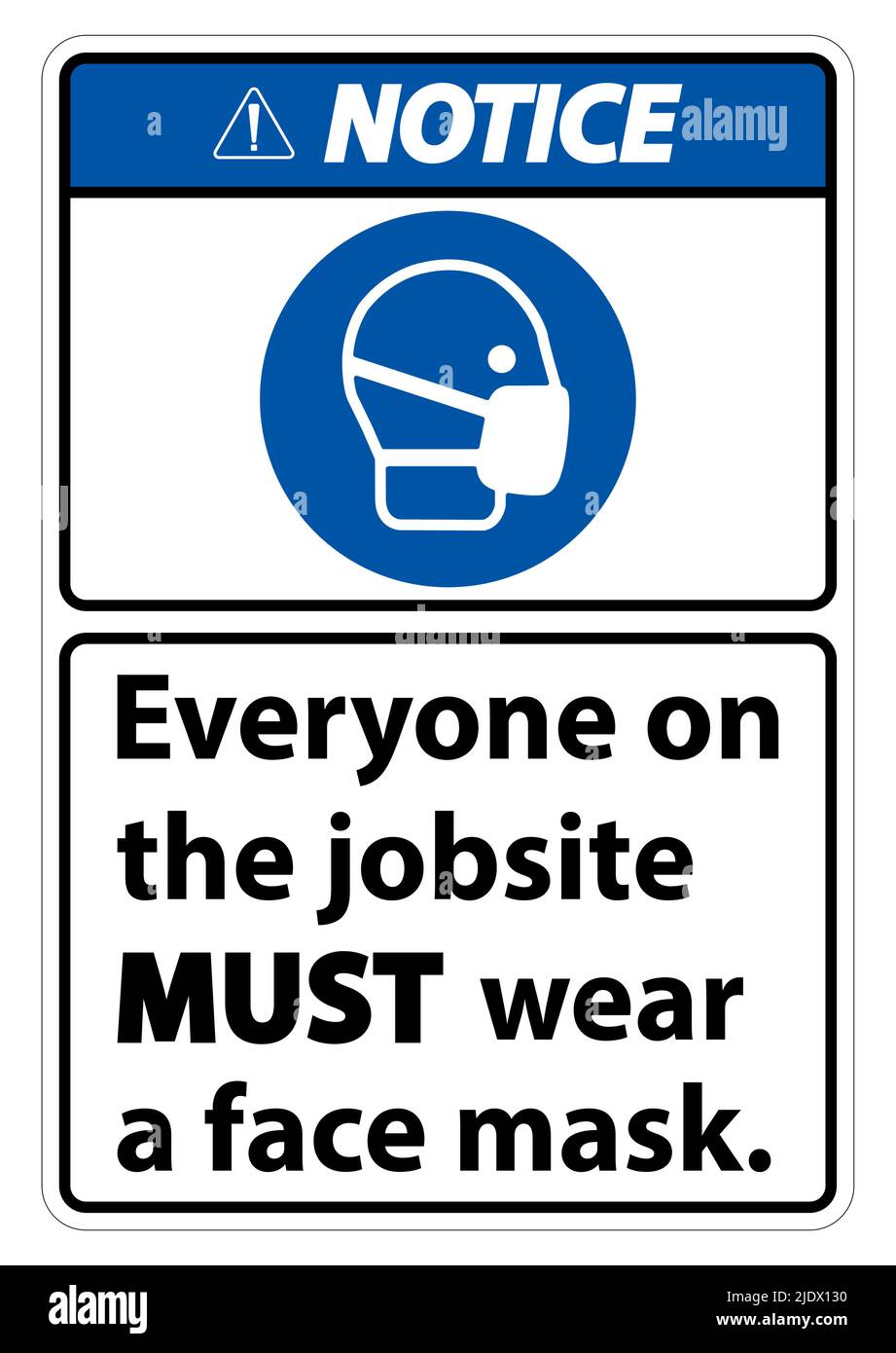 Notice Wear A Face Mask Sign Isolate On White Background Stock Vector ...