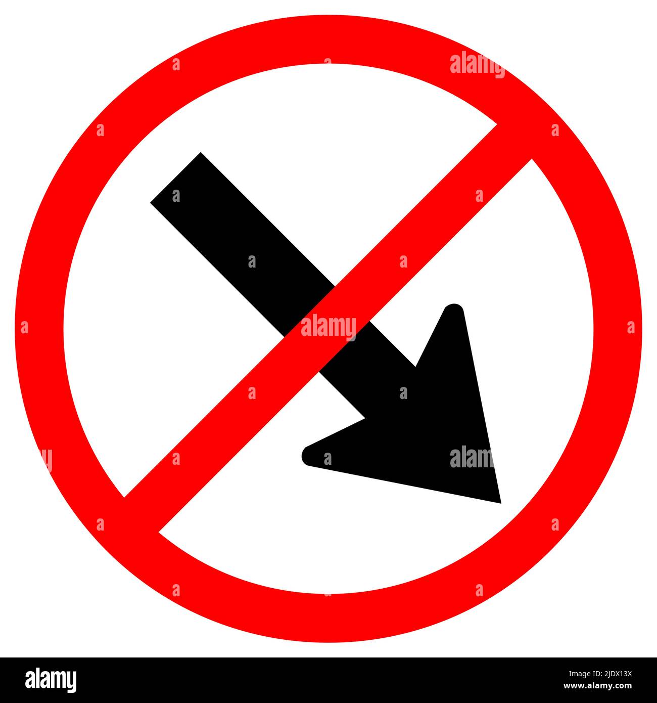 Forbid Keep Right by The Arrow Red Circle Traffic Road Sign Isolate On ...