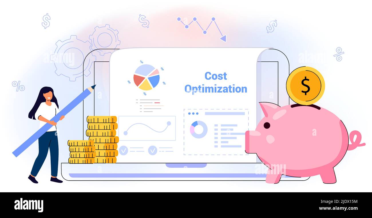 Cost optimization Idea balance Costs reduction strategy concept ...