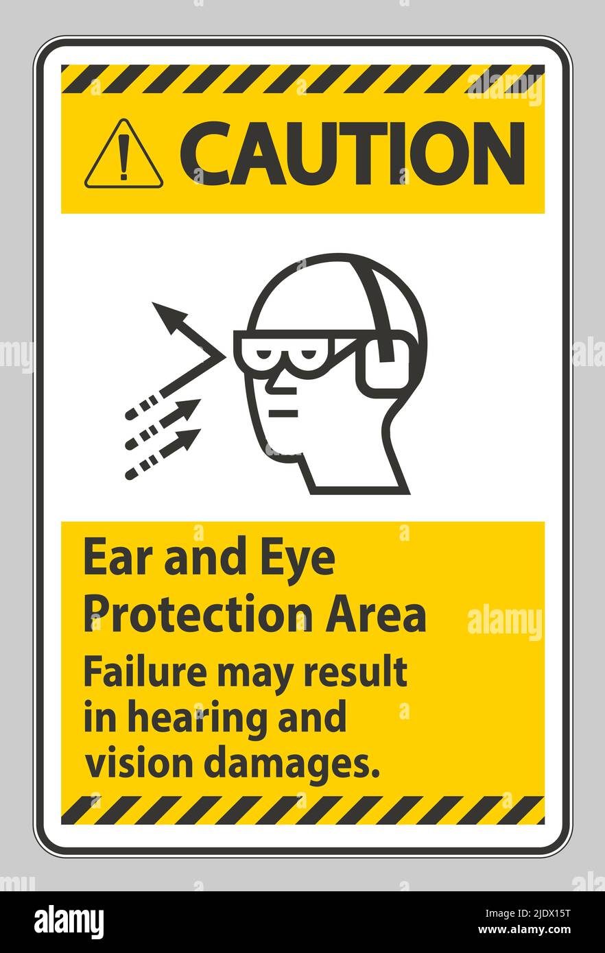 Mandatory safety sign for ear and eye protection hi-res stock ...