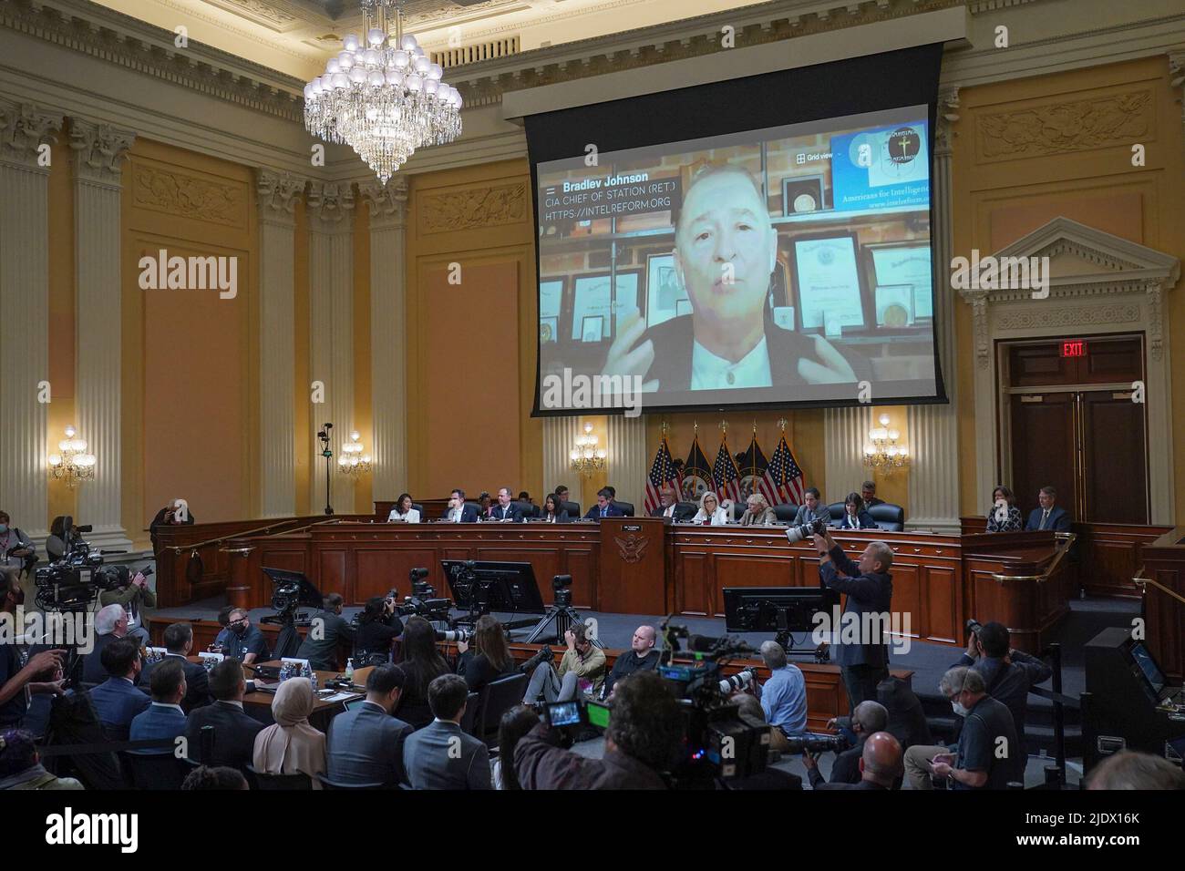 WASHINGTON, DC ? JUNE 23: A video of retired CIA chief of station ...