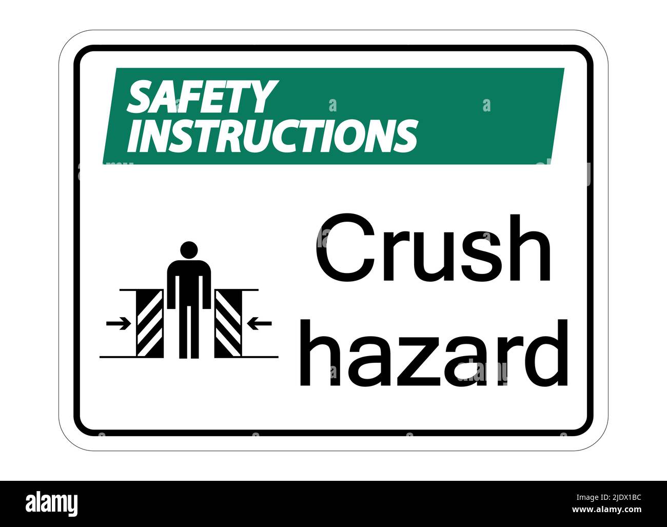 symbol safety instructions crush hazard sign on white background,vector ...