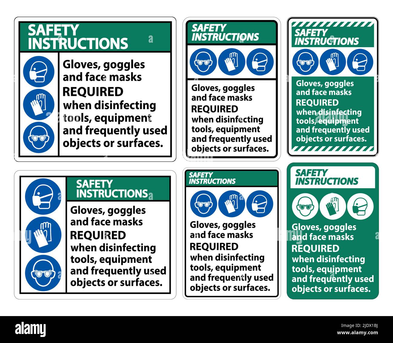 Safety Instructions Gloves,Goggles,And Face Masks Required Sign On ...