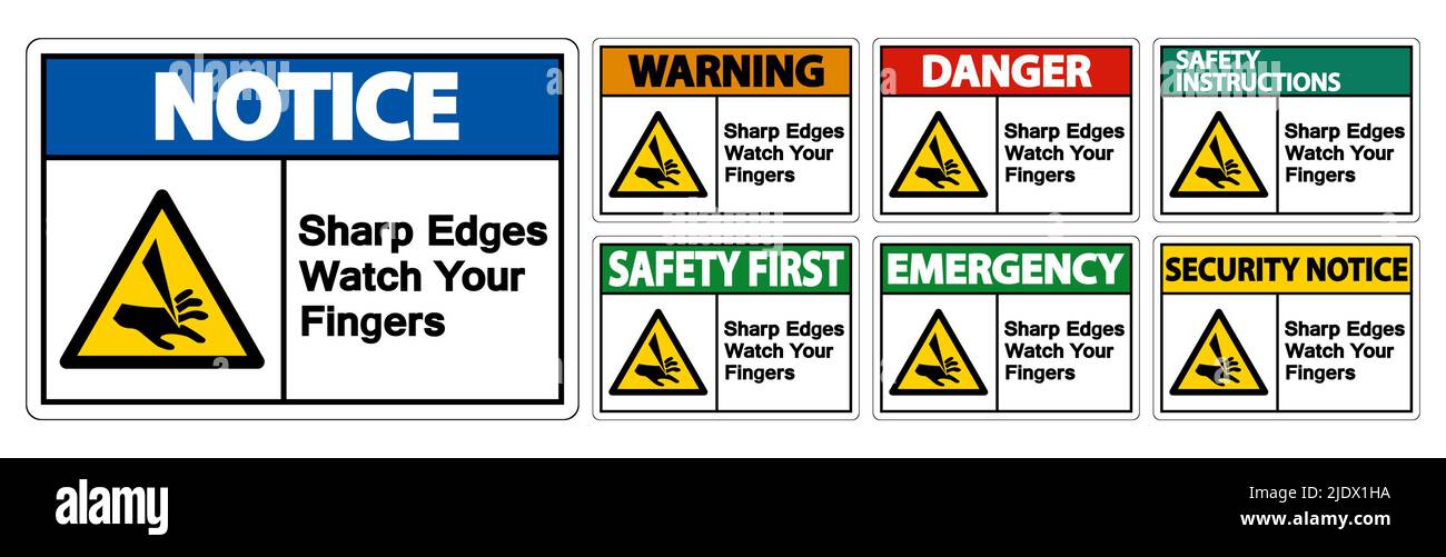 Sharp Edges Watch Your Fingers Symbol Sign Isolate On White Background ...