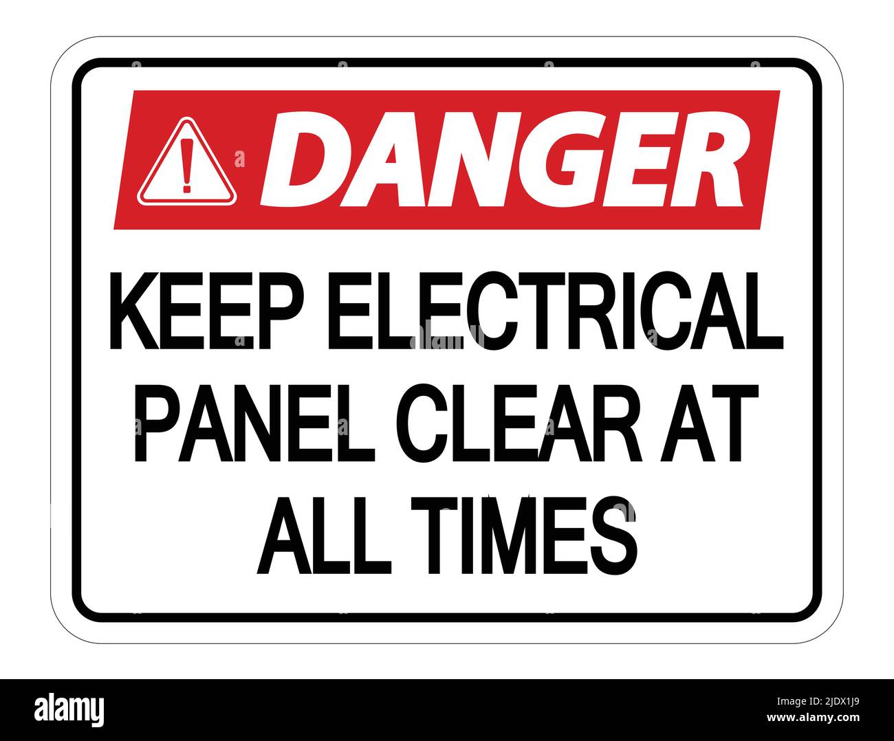 Danger Keep Electrical Panel Clear at all Times Sign on white ...