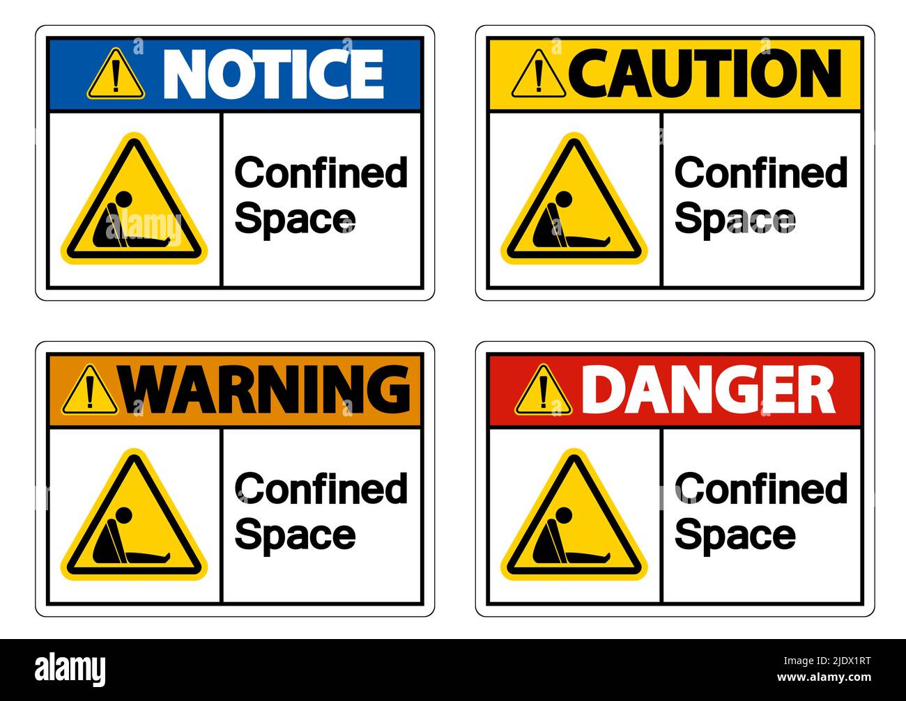 Caution Confined Space Symbol Sign Isolated On White Background Stock ...