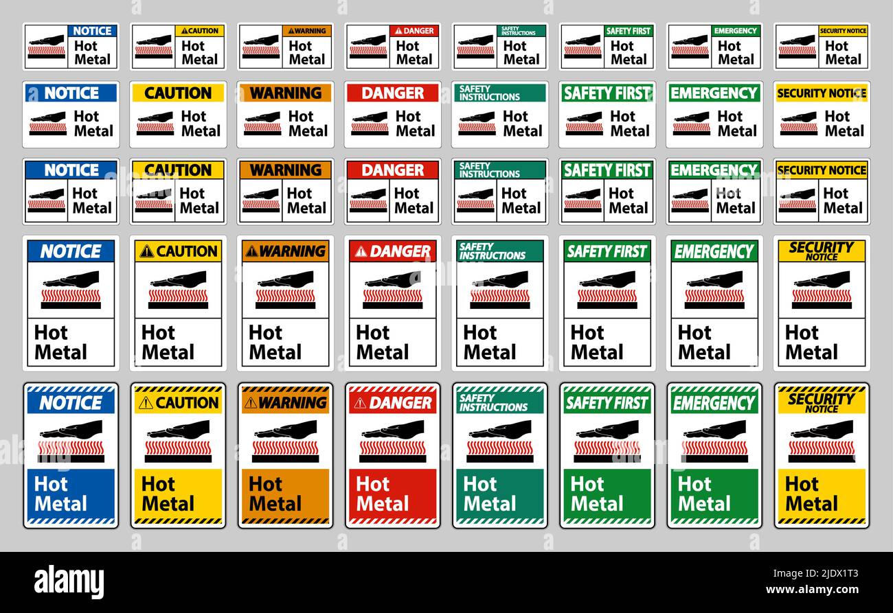 Hot Metal Symbol Sign Isolated On White Background Stock Vector Image ...