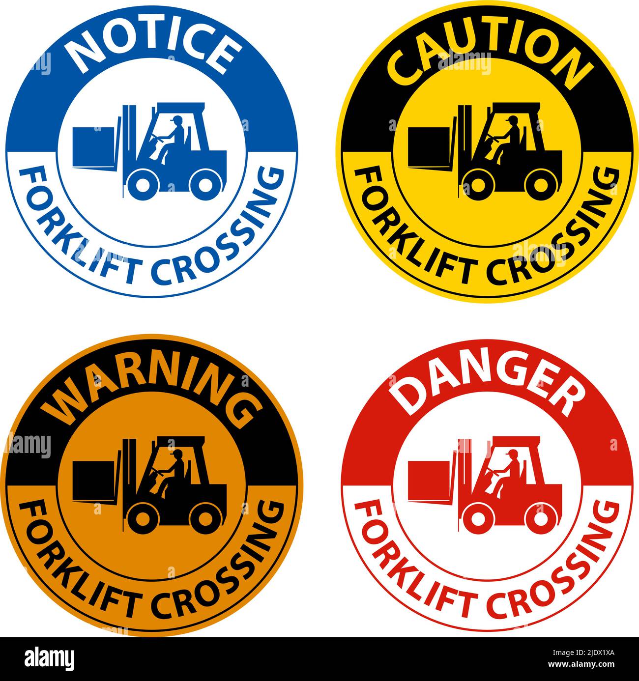 Forklift Crossing Sign On White Background Stock Vector Image & Art - Alamy