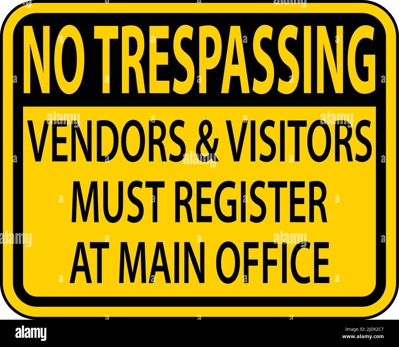 Vendors and Visitors Must Register Sign On White Background Stock ...