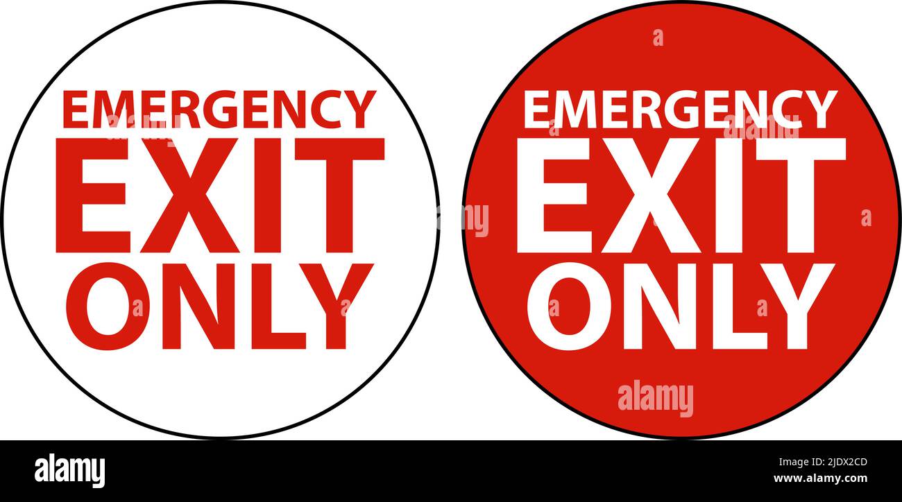 Emergency Exit Only Floor Sign On White Background Stock Vector Image ...