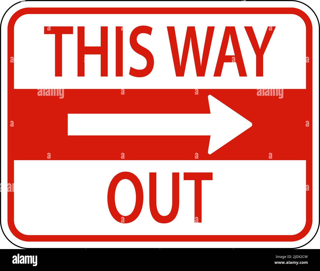 This Way Out Right Arrow Sign On White Background Stock Vector Image ...