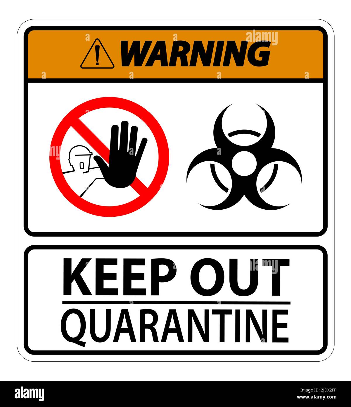 Warning Keep Out Quarantine Sign Isolated On White Background,Vector ...