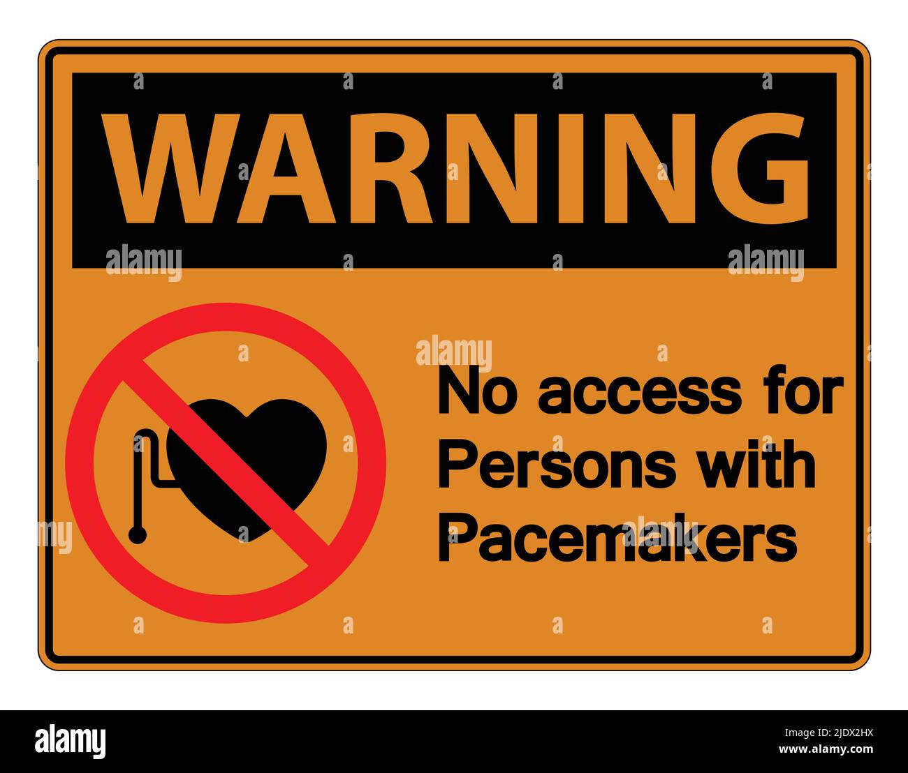 Warning No Access For Persons With Pacemaker Symbol Sign Isolate On ...