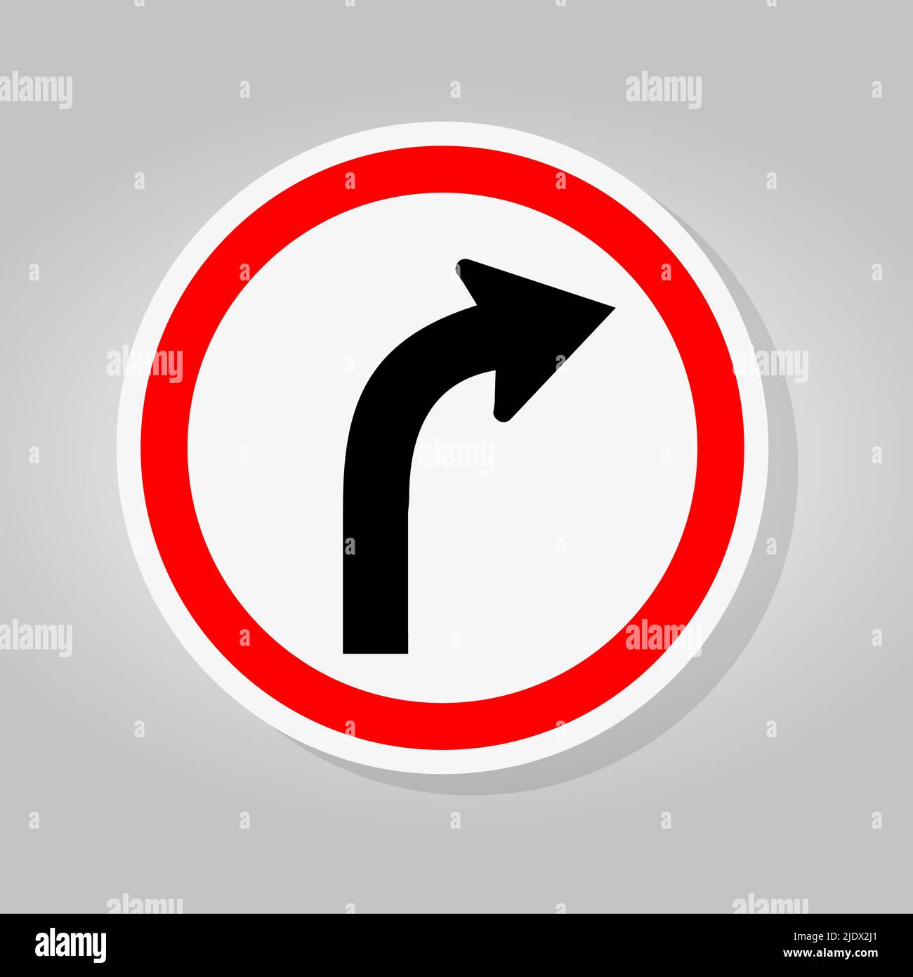 Curve Right Symbol Sign Isolate On White Background,Vector Illustration ...