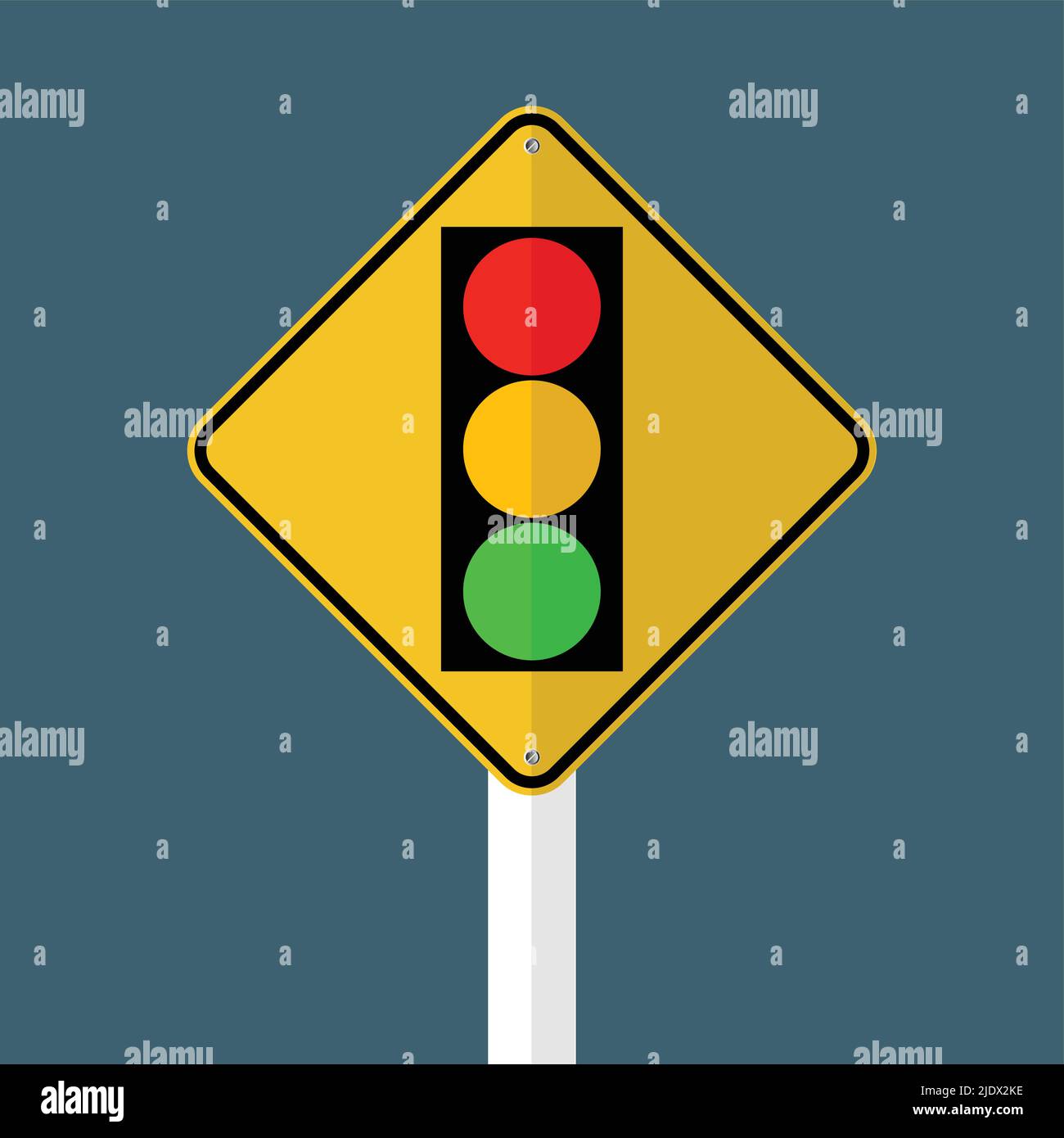 signal traffic light green yellow red sign isolated on grey sky ...