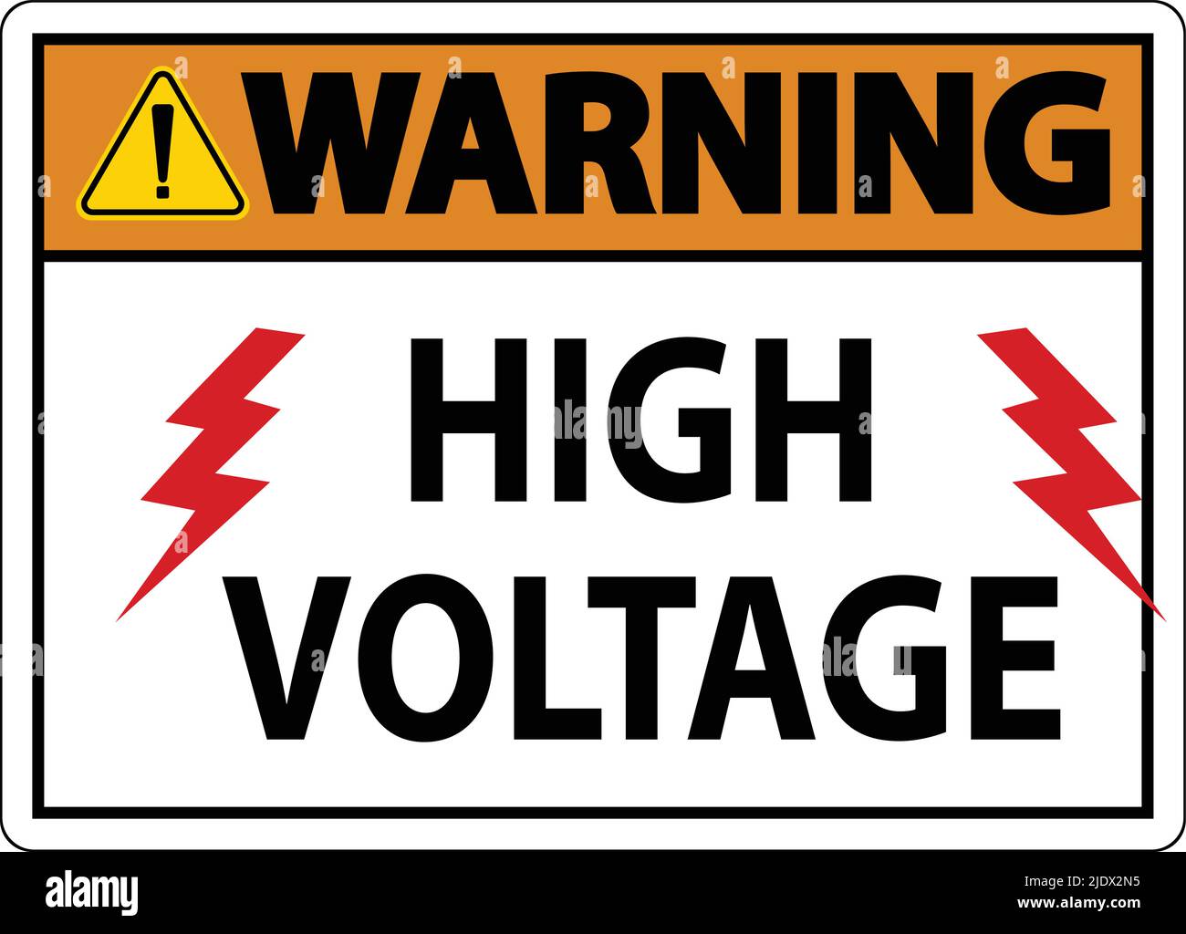 Warning High Voltage Sign On White Background Stock Vector Image & Art ...