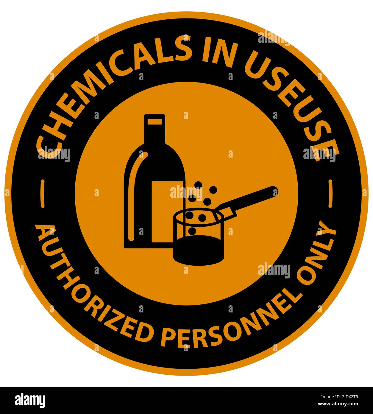 Warning Chemicals In Use Symbol Sign On White Background Stock Vector ...