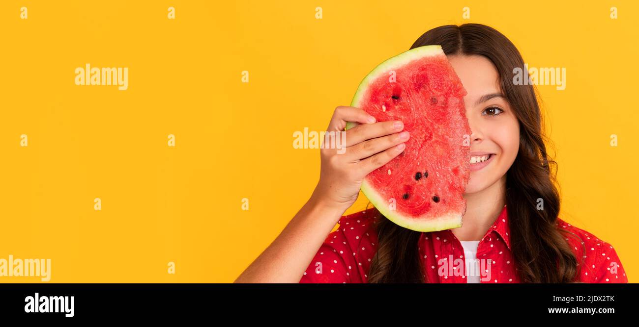 yummy juicy watermelon. kid with fruit. healthy food for children ...