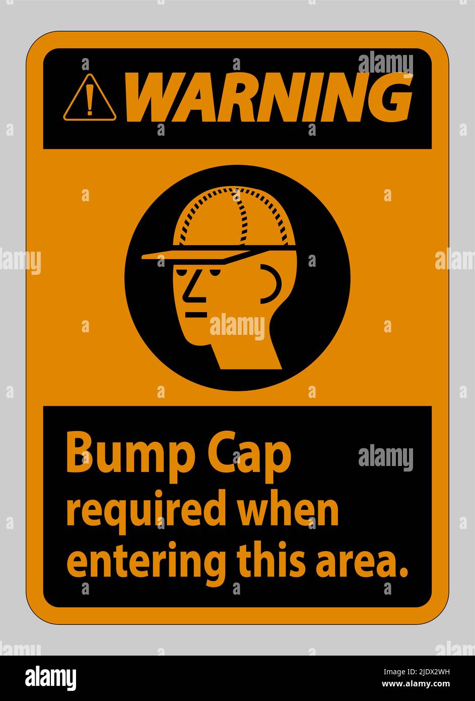 Warning Sign Bump Cap Required When Entering This Area Stock Vector ...