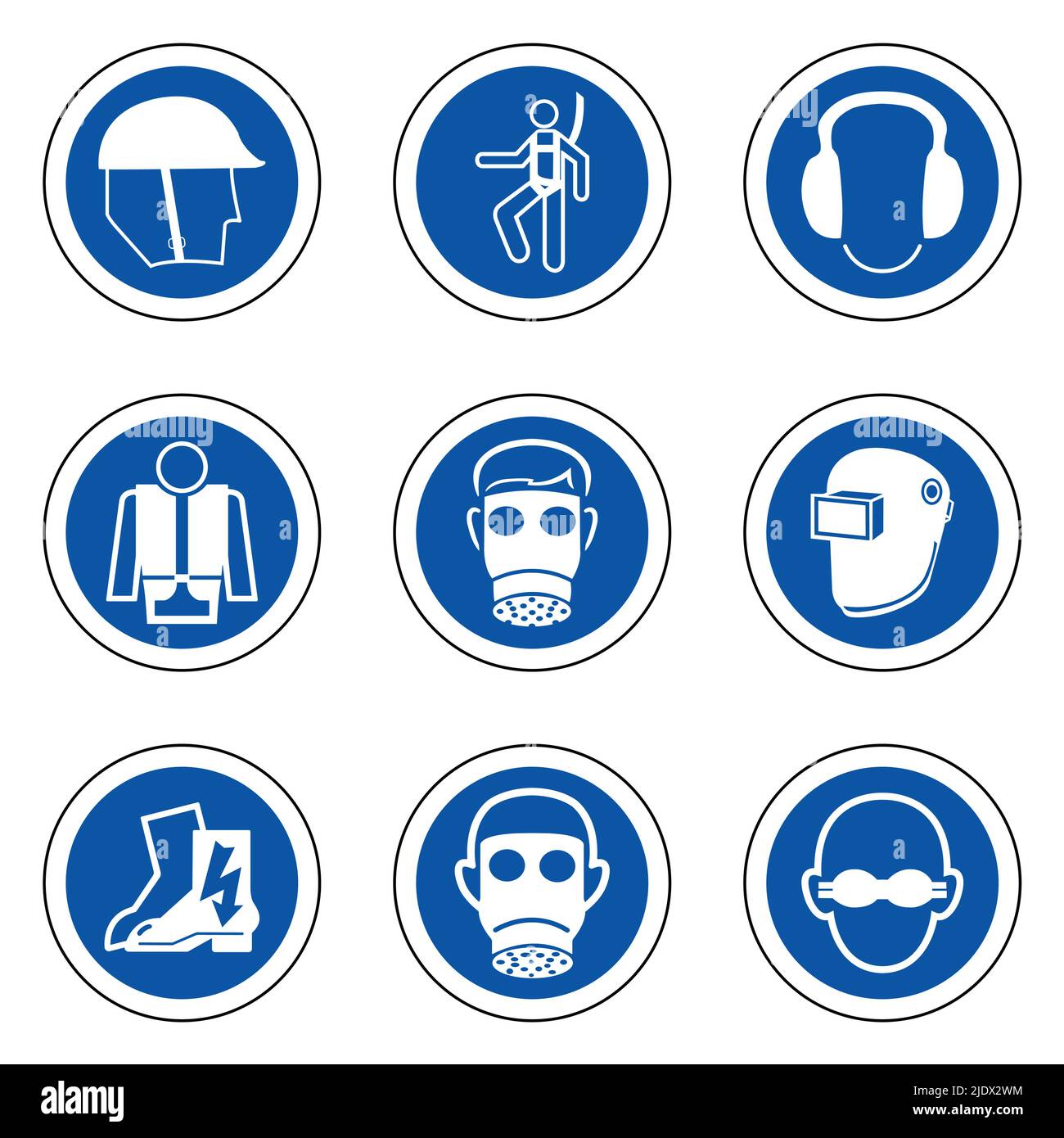 Required Personal Protective Equipment (PPE) Symbol,Safety Icon Isolate ...