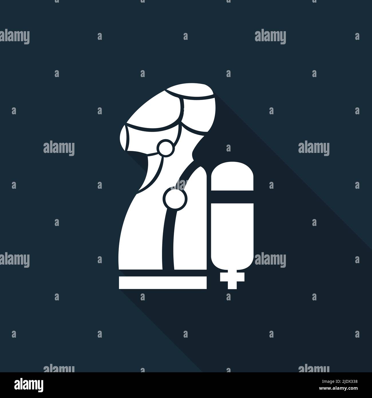 Wear SCBA (Self Contained Breathing Apparatus) Symbol Isolate On Black ...