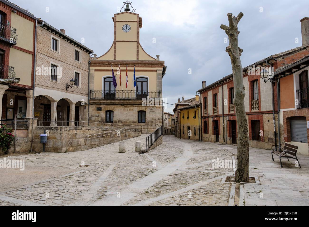 Spain, Castilla y Leon, Castrojeriz Ayuntamiento (Town Hall), on the ...
