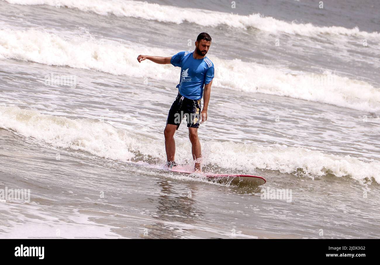 Gaza, Palestine. 23rd June, 2022. Palestinian athlete participates in ...