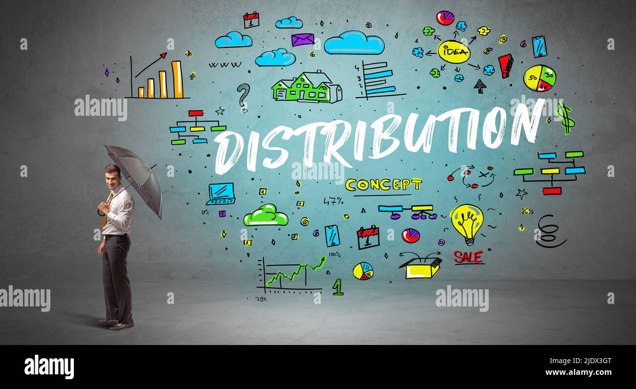 businessman hiding behind umbrella concept Stock Photo - Alamy