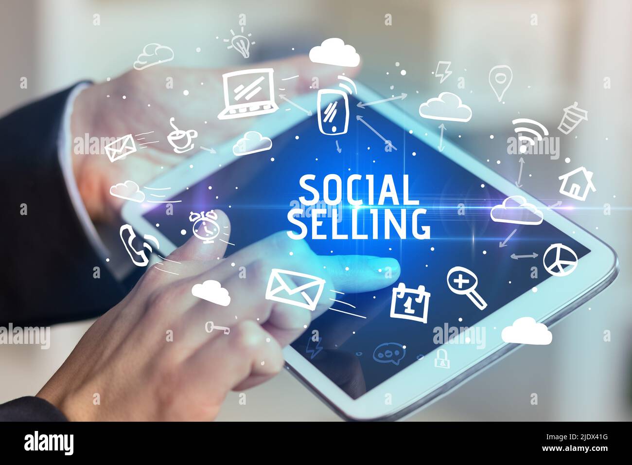 Close-up Of A Person Using Social Networking Stock Photo - Alamy