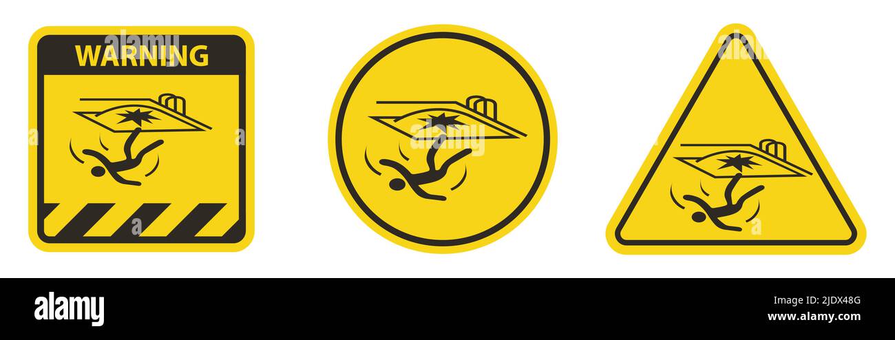 Caution Fall Hazard Symbol Sign Isolated on White Background Stock ...