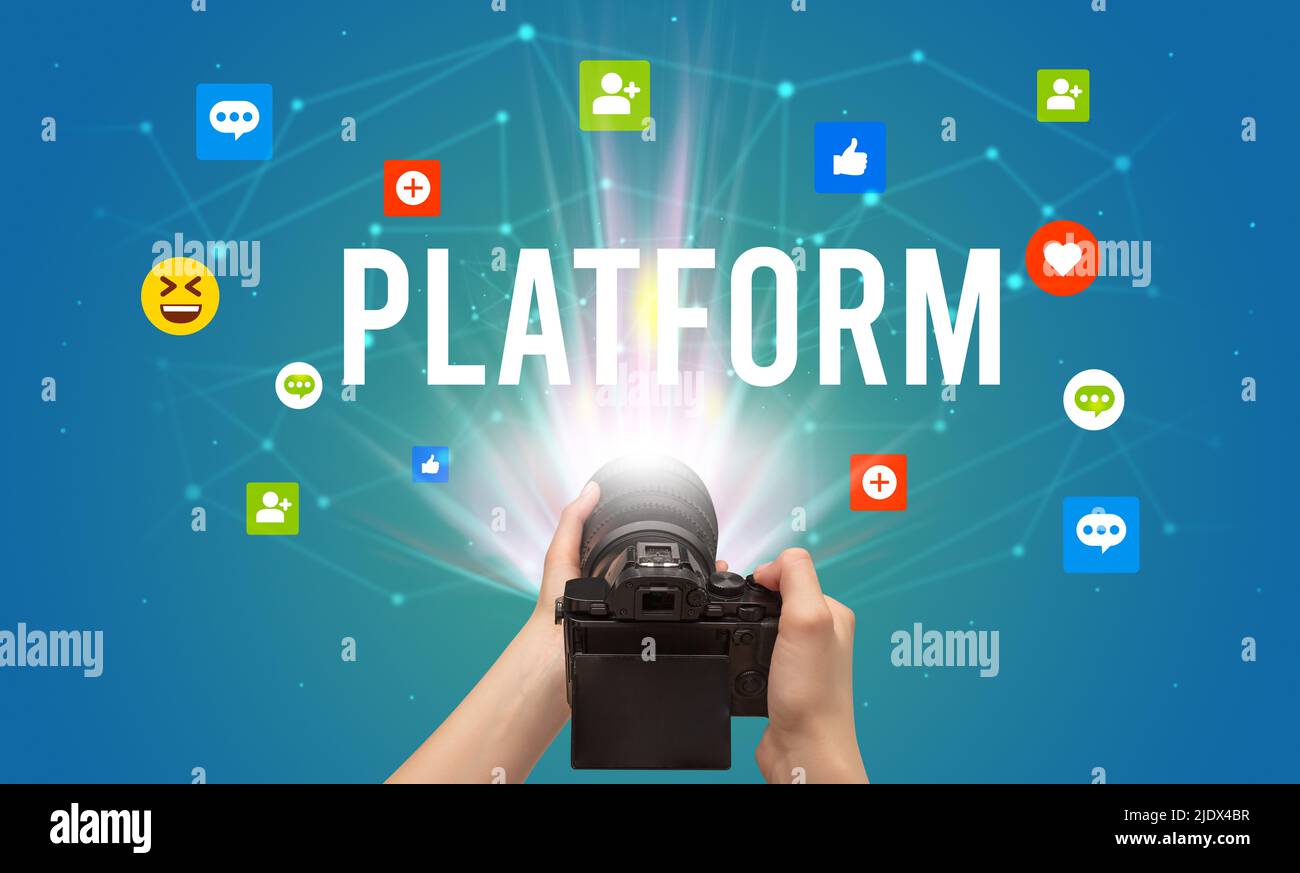 Using camera to capture social media content Stock Photo - Alamy