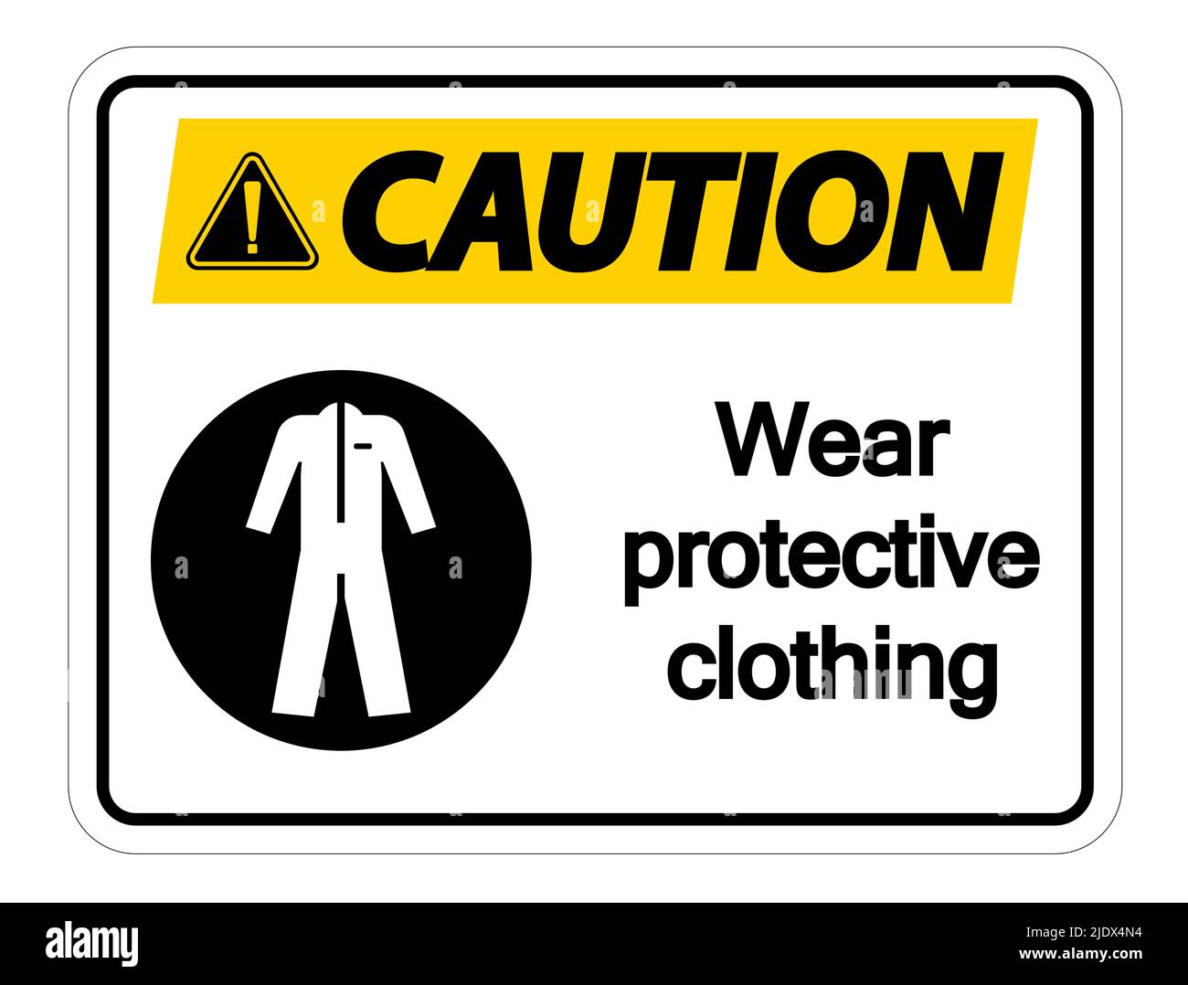 Caution Wear protective clothing sign on white background,vector ...
